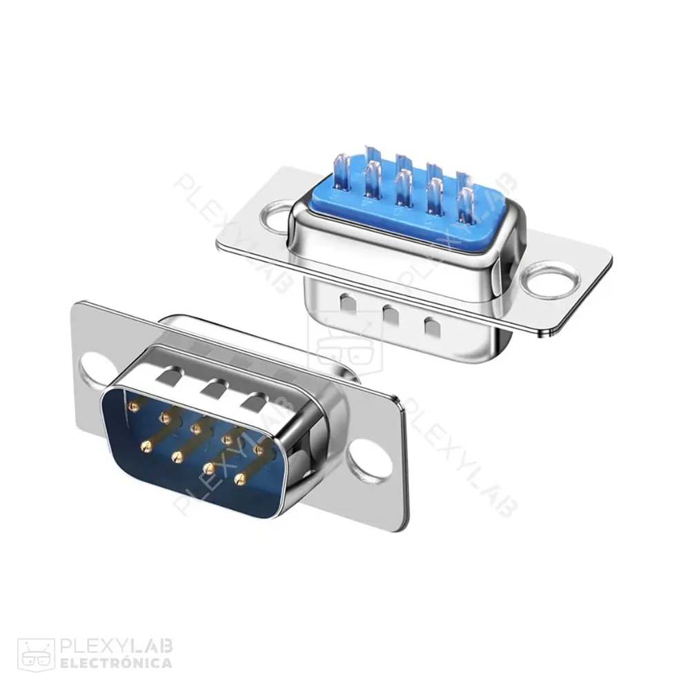 Conector DB9 macho para interfaz serial RS-232 | PLEXYLAB
